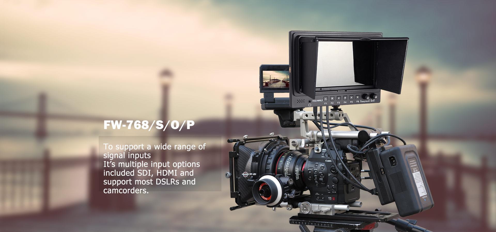 7" IPS 1024x600 Lightweight 3G-SDI HDMI Camera-Top Field Monitor with ...