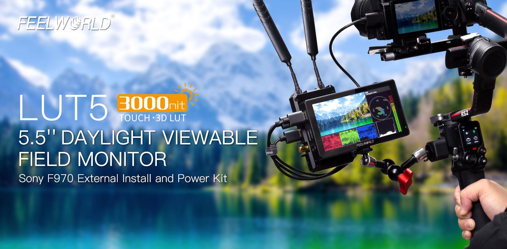 FEELWORLD LUT5 5.5 Inch Ultra High Bright 3000nit Touch Screen DSLR ...